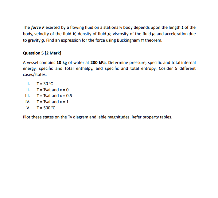 Solved The force F exerted by a flowing fluid on a | Chegg.com