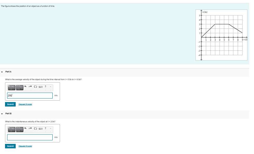 Solved The figure shows the position of an object as a | Chegg.com