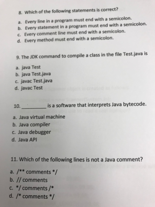 Solved 8. Which of the following statements is correct? a. | Chegg.com
