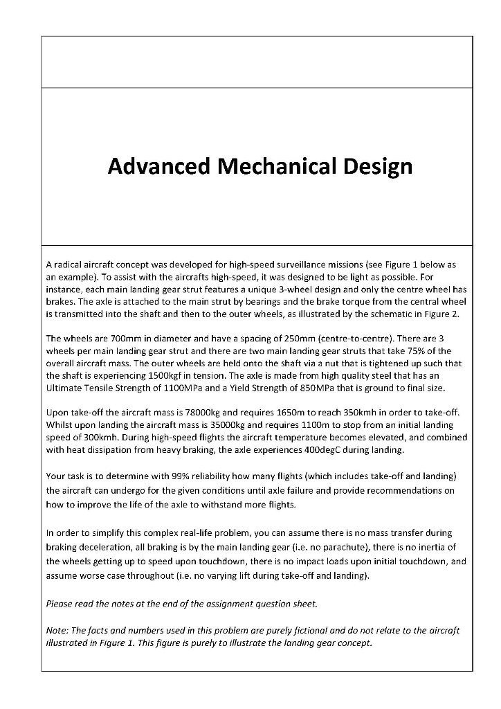 Advanced Mechanical Design A radical aircraft concept | Chegg.com