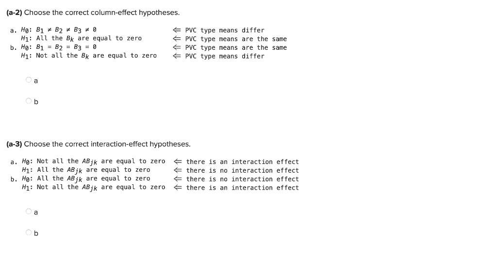 Solved Three samples of each of three types of PVC pipe of | Chegg.com