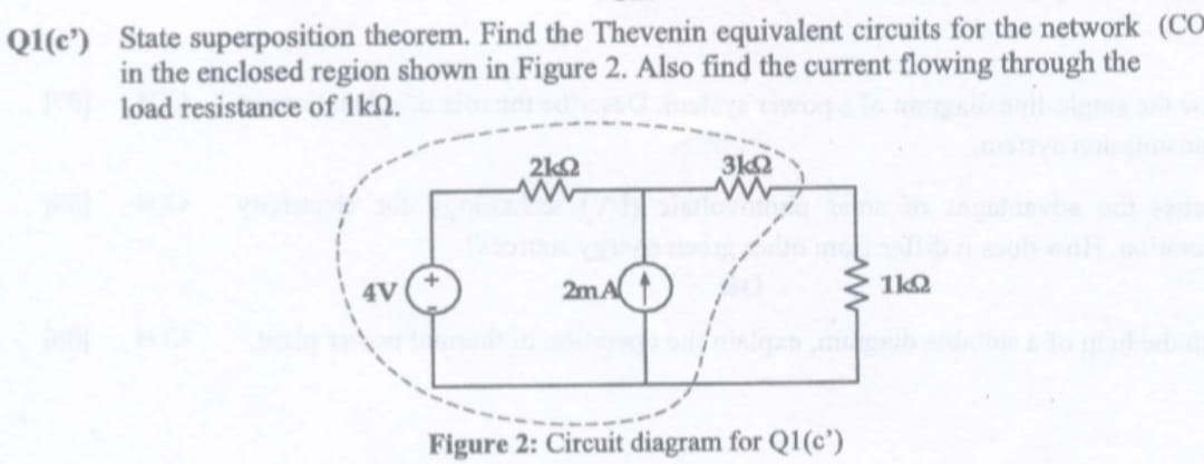 Solved Q1(c') ﻿State superposition theorem. Find the | Chegg.com
