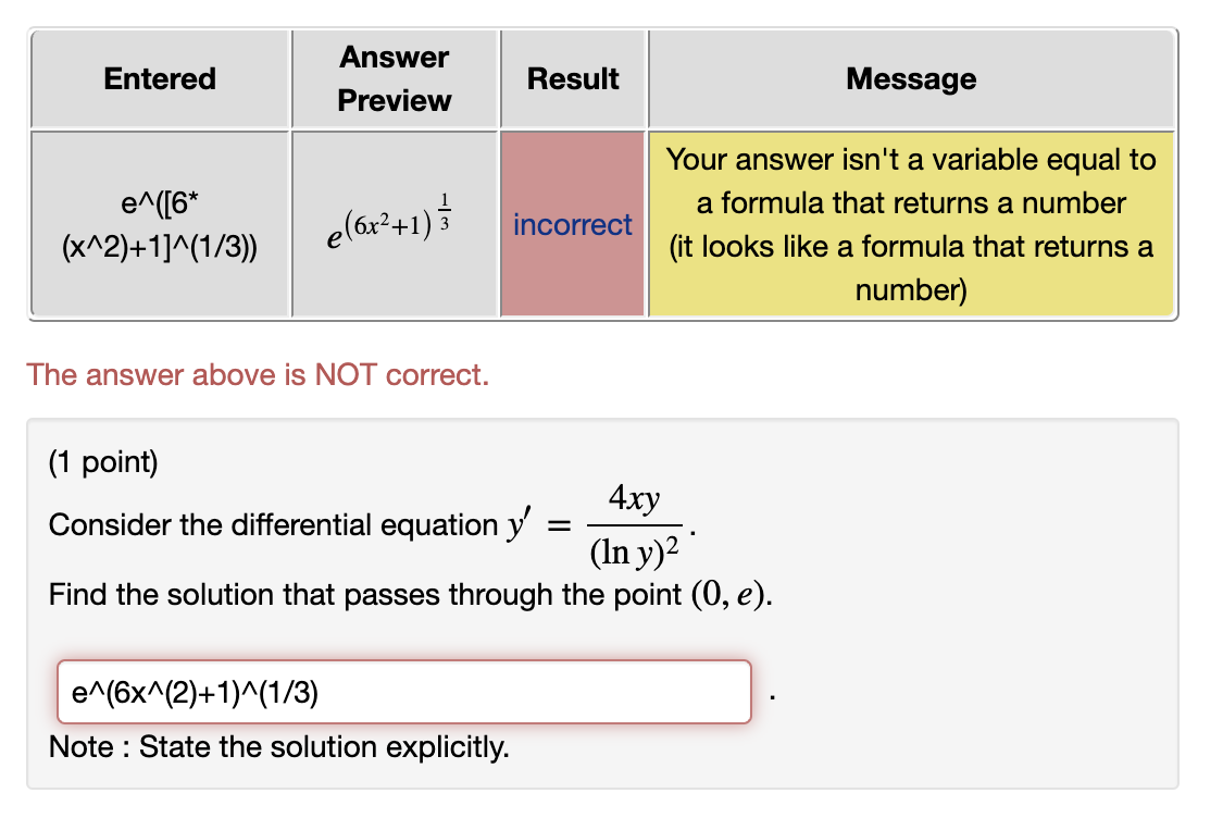 Solved The answer above is NOT correct. (1 point) Consider | Chegg.com