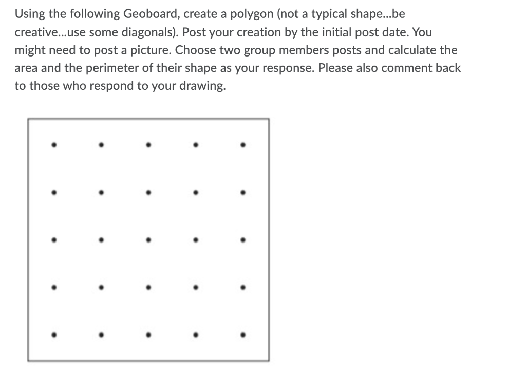 Solved Using the following Geoboard, create a polygon (not a | Chegg.com