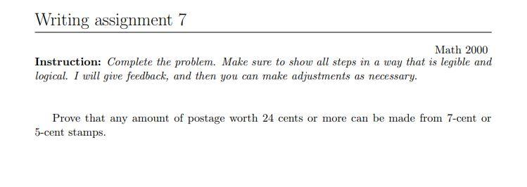 Solved Writing assignment 7 Math 2000 Instruction: Complete | Chegg.com