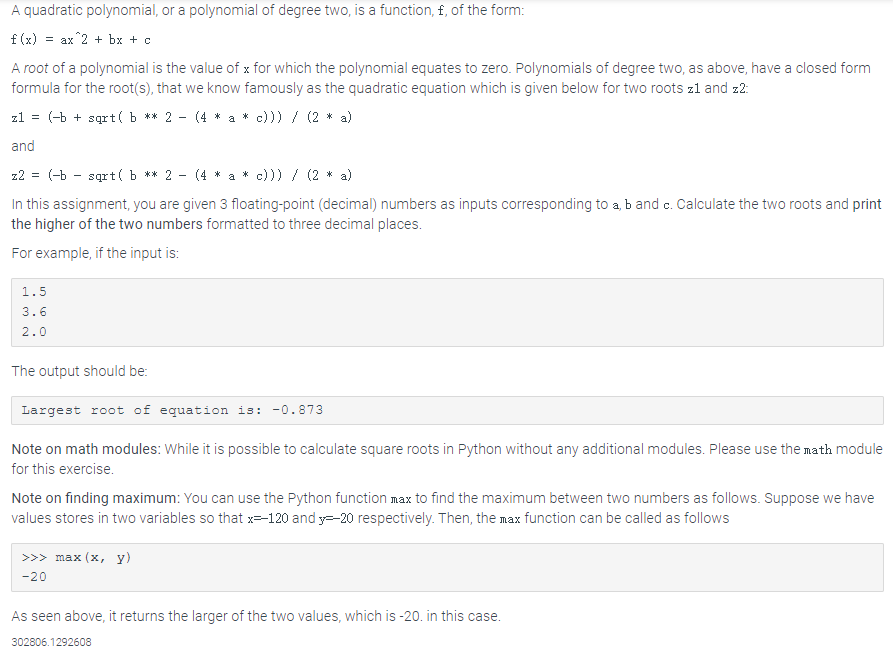 Solved = A quadratic polynomial, or a polynomial of degree | Chegg.com