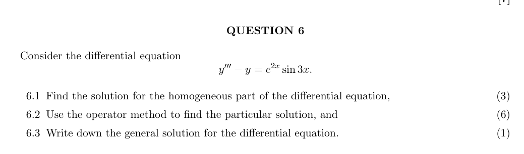 Solved QUESTION 6Consider the differential | Chegg.com