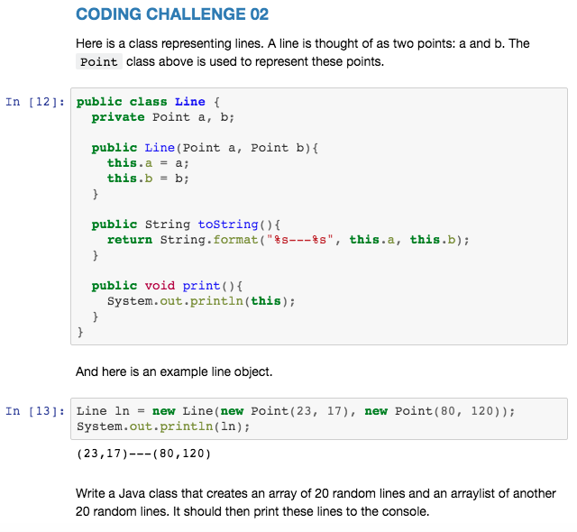 Solved CODING CHALLENGE 02 Here is a class representing | Chegg.com