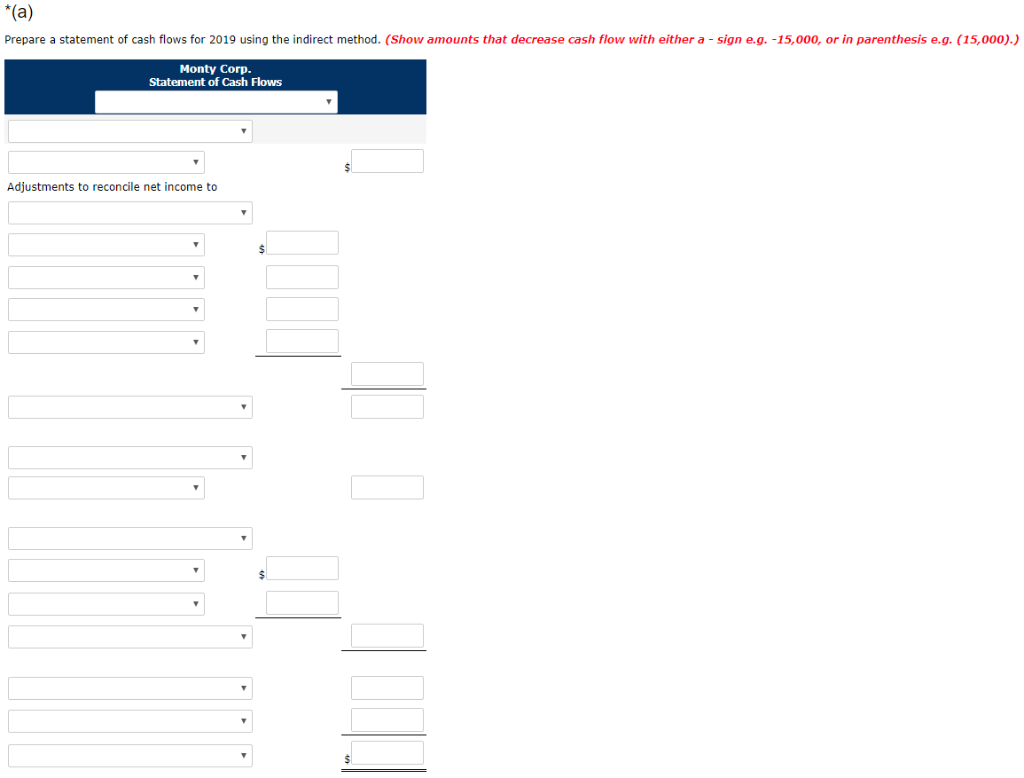 Solved *Exercise 12-8 (Part Level Submission) Monty Corp.'s | Chegg.com