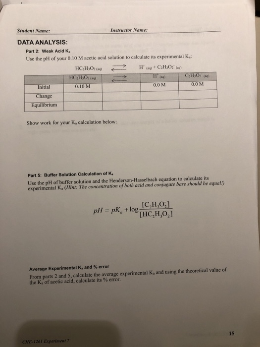 Student Name: Instructor Name: DATA (EXP #7): Part 1: | Chegg.com
