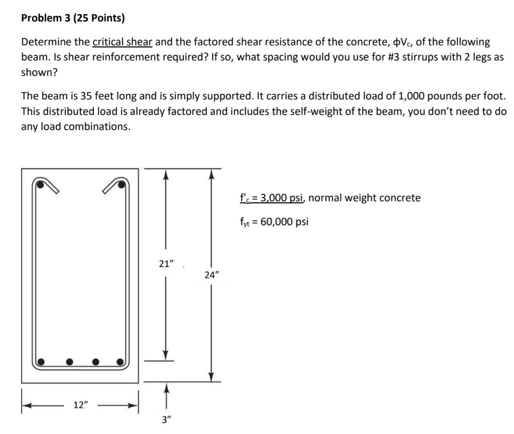 Solved Problem 3 (25 Points) Determine the critical shear | Chegg.com