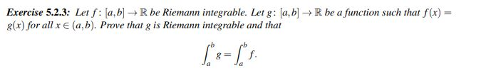 Solved Exercise 5.2.3: Letf: [a, b] → Rbe Riemann | Chegg.com