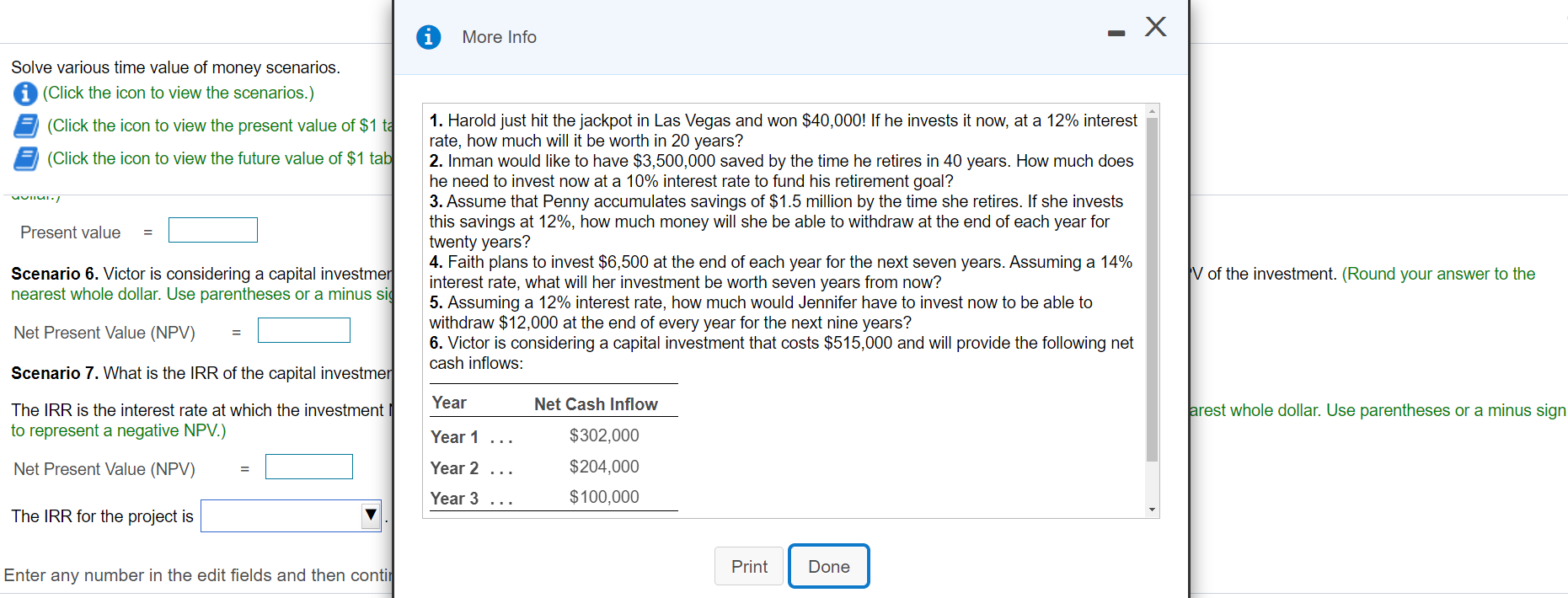 Solved Solve various time value of money scenarios. (Click | Chegg.com