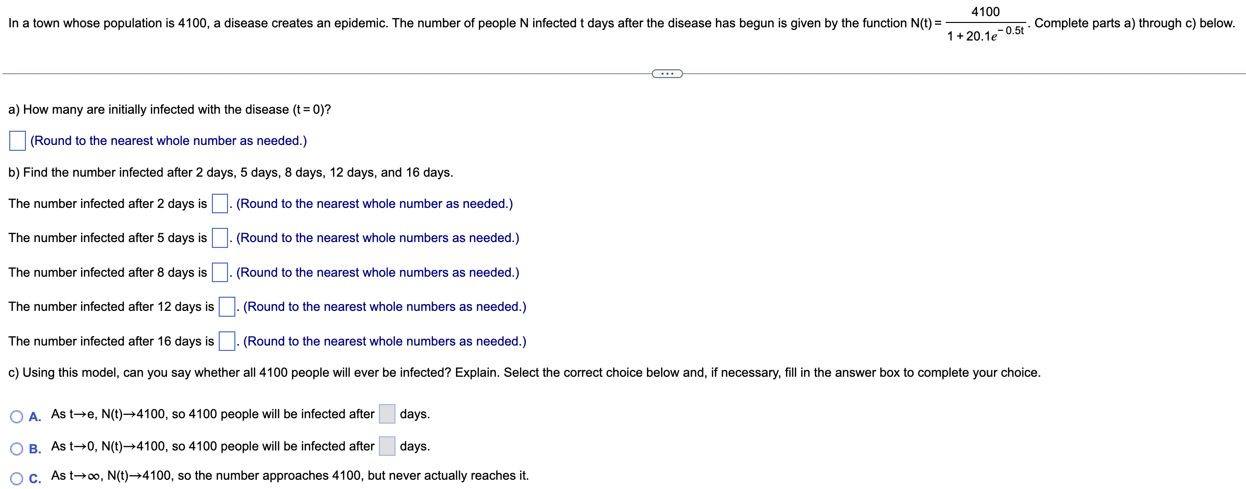 Solved a) How many are initially infected with the disease | Chegg.com