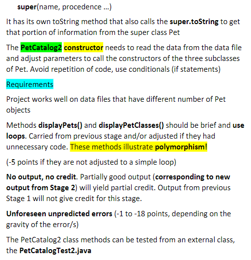 Solved Make a new Project on Eclipse. Use your classes from | Chegg.com