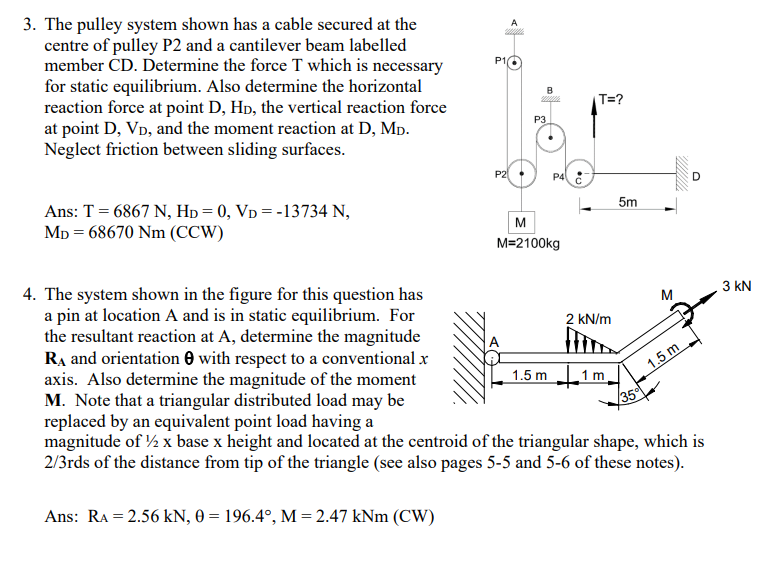 Solved Topic 6 Tutorial - Equilibrium & Pulley Systems Note | Chegg.com