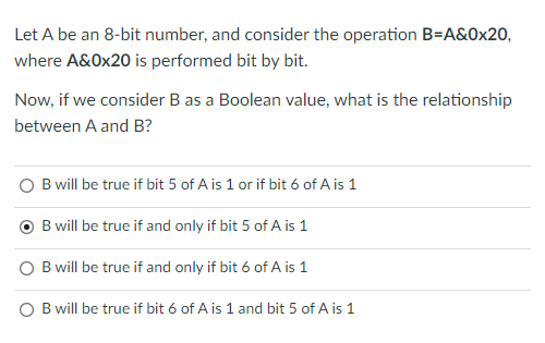 Solved Let A be an 8 -bit number, and consider the operation | Chegg.com