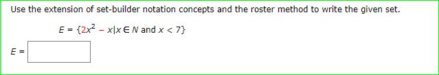 Solved Use the extension of set-builder notation concepts | Chegg.com