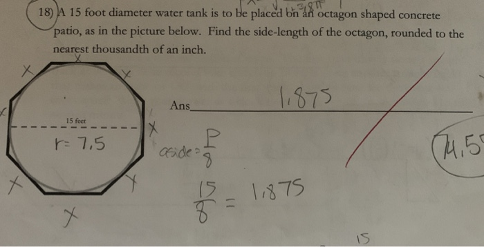 Solved 18) A 15 foot diameter water tank is to be placed on | Chegg.com