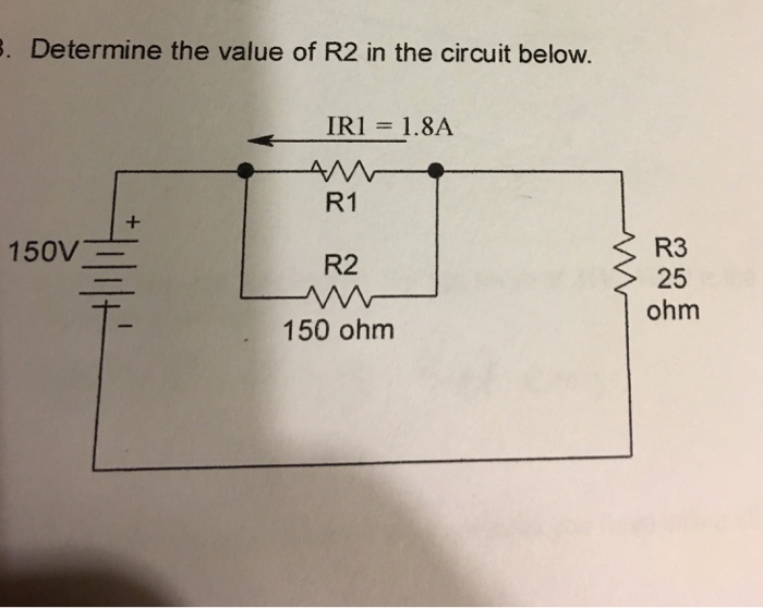 Solved Determine the value of R2 in the circuit below. | Chegg.com