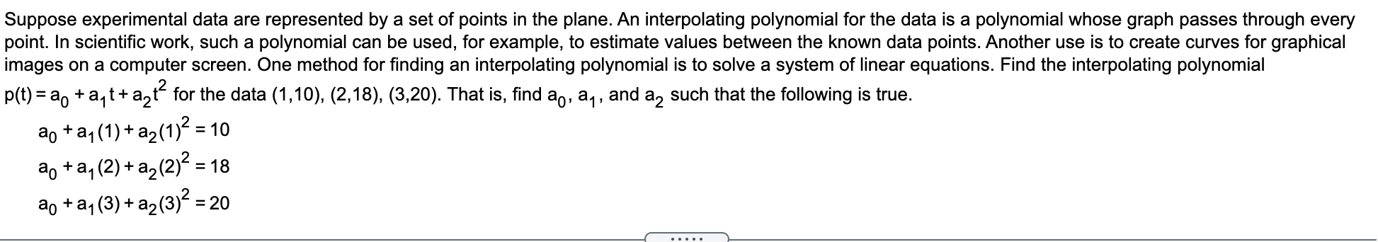 Solved Suppose experimental data are represented by a set of | Chegg.com