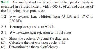 Solved Do not assume cold air or constant specific heats. | Chegg.com