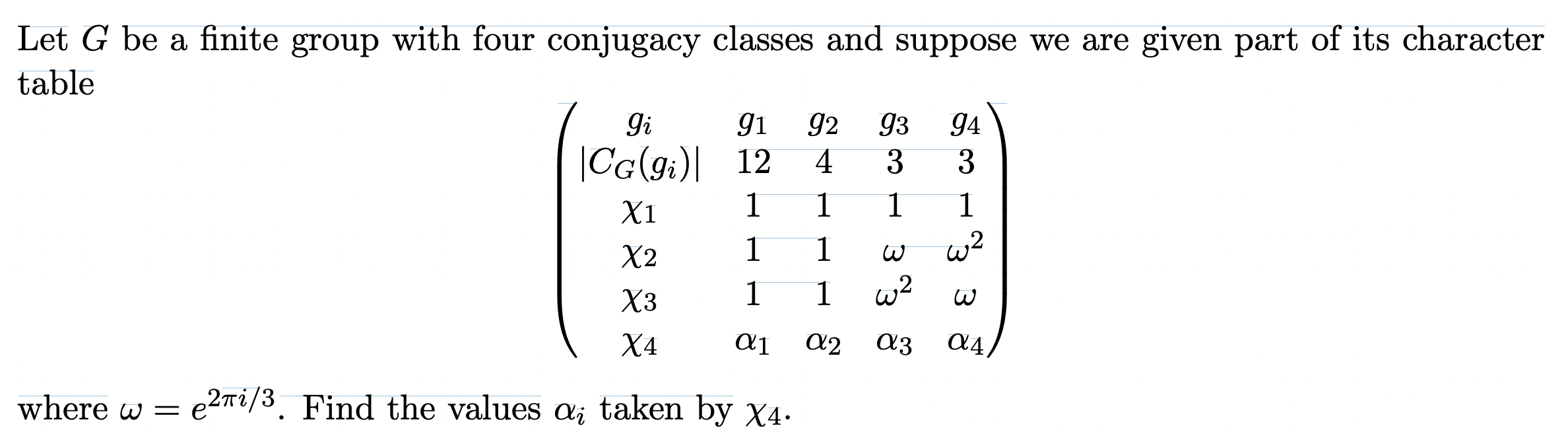 Solved Let G be a finite group with four conjugacy classes | Chegg.com