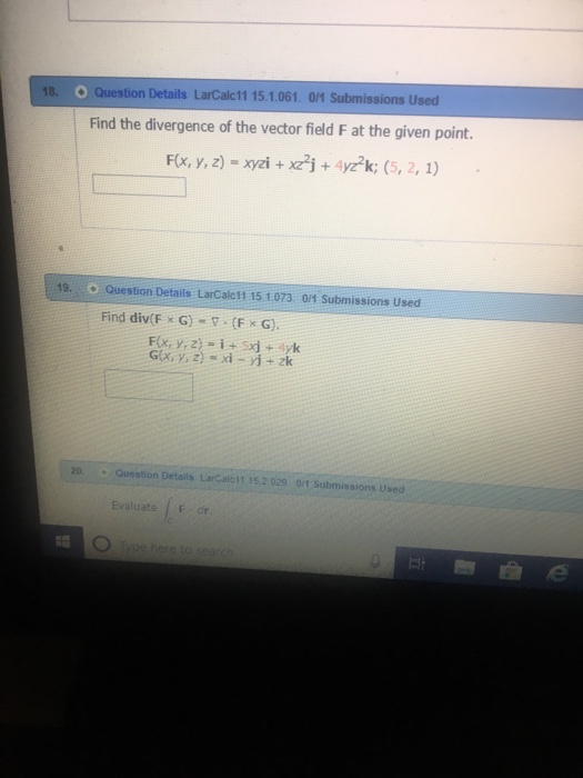 Solved find the divergence of the vector field F at the | Chegg.com