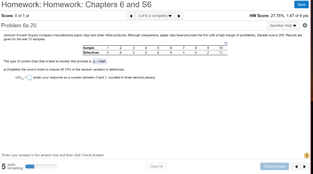 Solved Homework Homework Chapters 6 And S6 Save Score 0