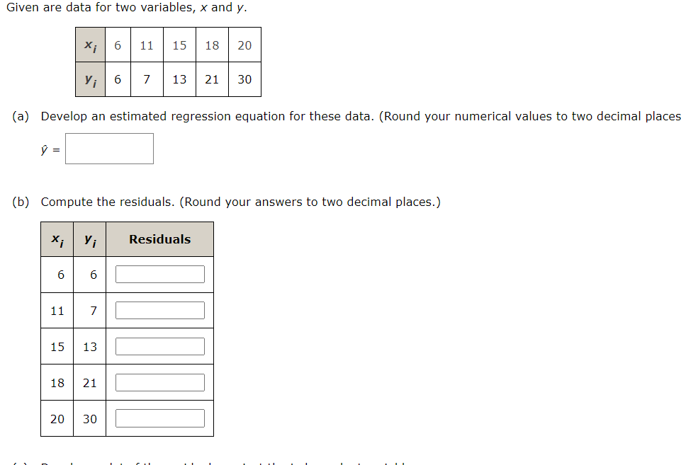 Solved (d) Compute the standardized residuals. (Round your | Chegg.com