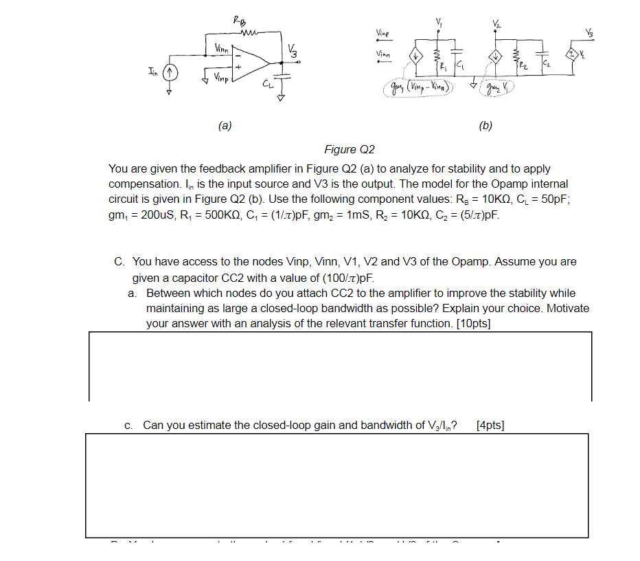 Solved (a) (b) Figure Q2 You are given the feedback | Chegg.com