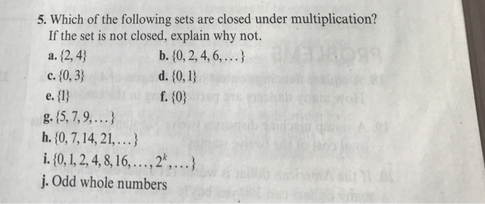 Solved Which of the following sets are closed under | Chegg.com
