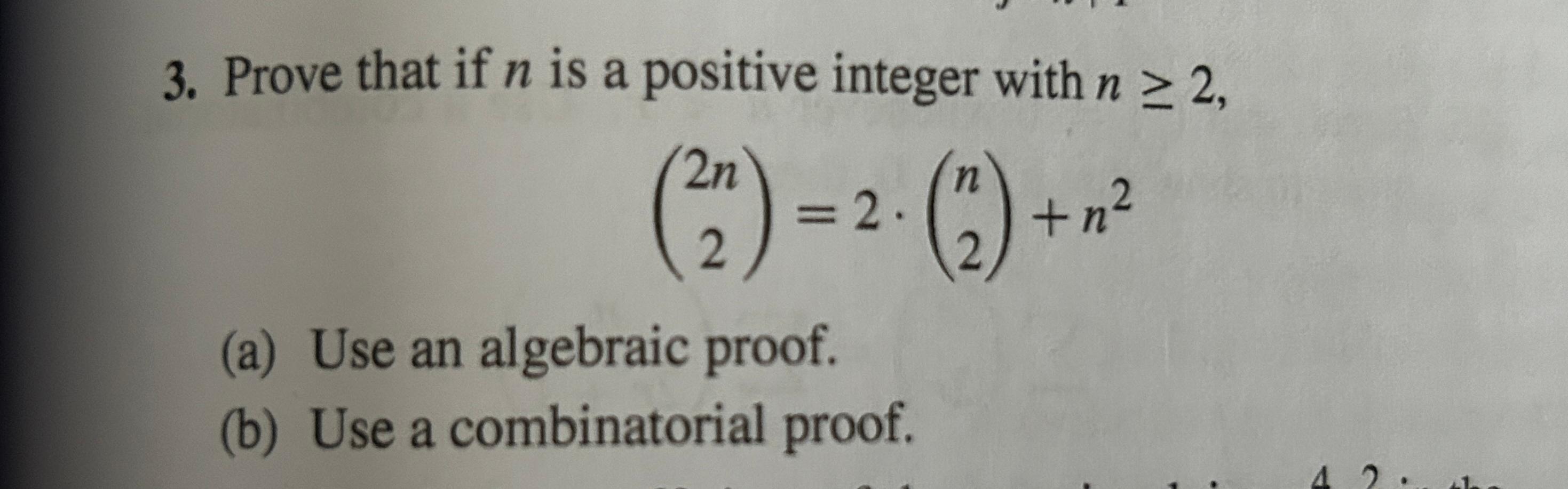 3. Prove that if n is a positive integer with n≥2, | Chegg.com
