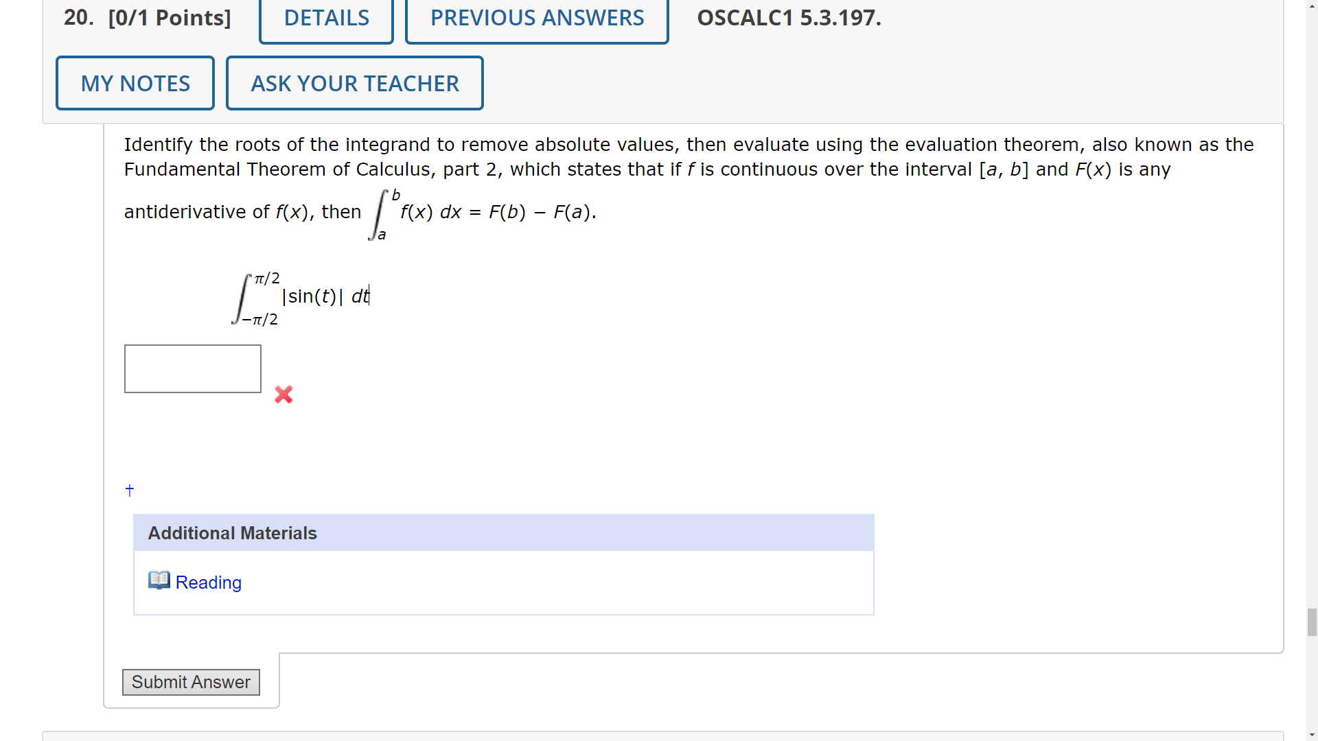Solved Identify the roots of the integrand to remove | Chegg.com