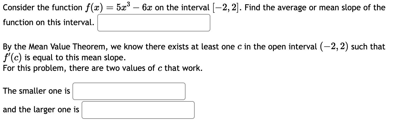 Solved Consider the function f(x)=5x3-6x ﻿on the interval | Chegg.com