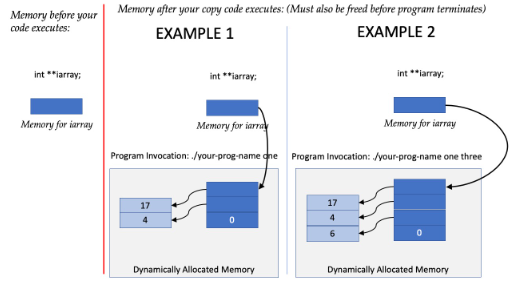 Solved C code dynamically make an array of integer | Chegg.com