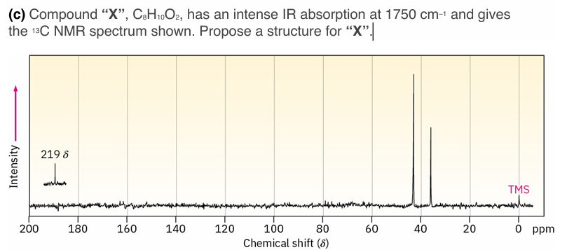 Solved (c) ﻿Compound " ﻿X ", C8H10O2, ﻿has an intense IR | Chegg.com