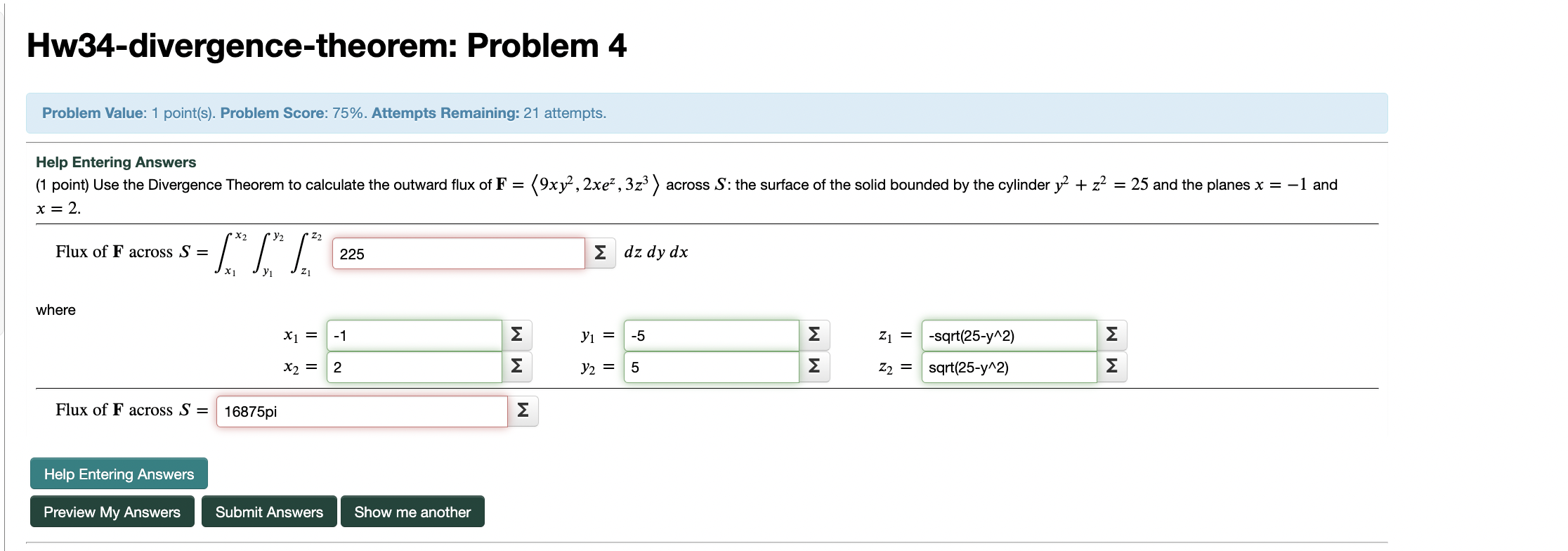 Solved Hw34-divergence-theorem: Problem 4 Problem Value: 1 | Chegg.com