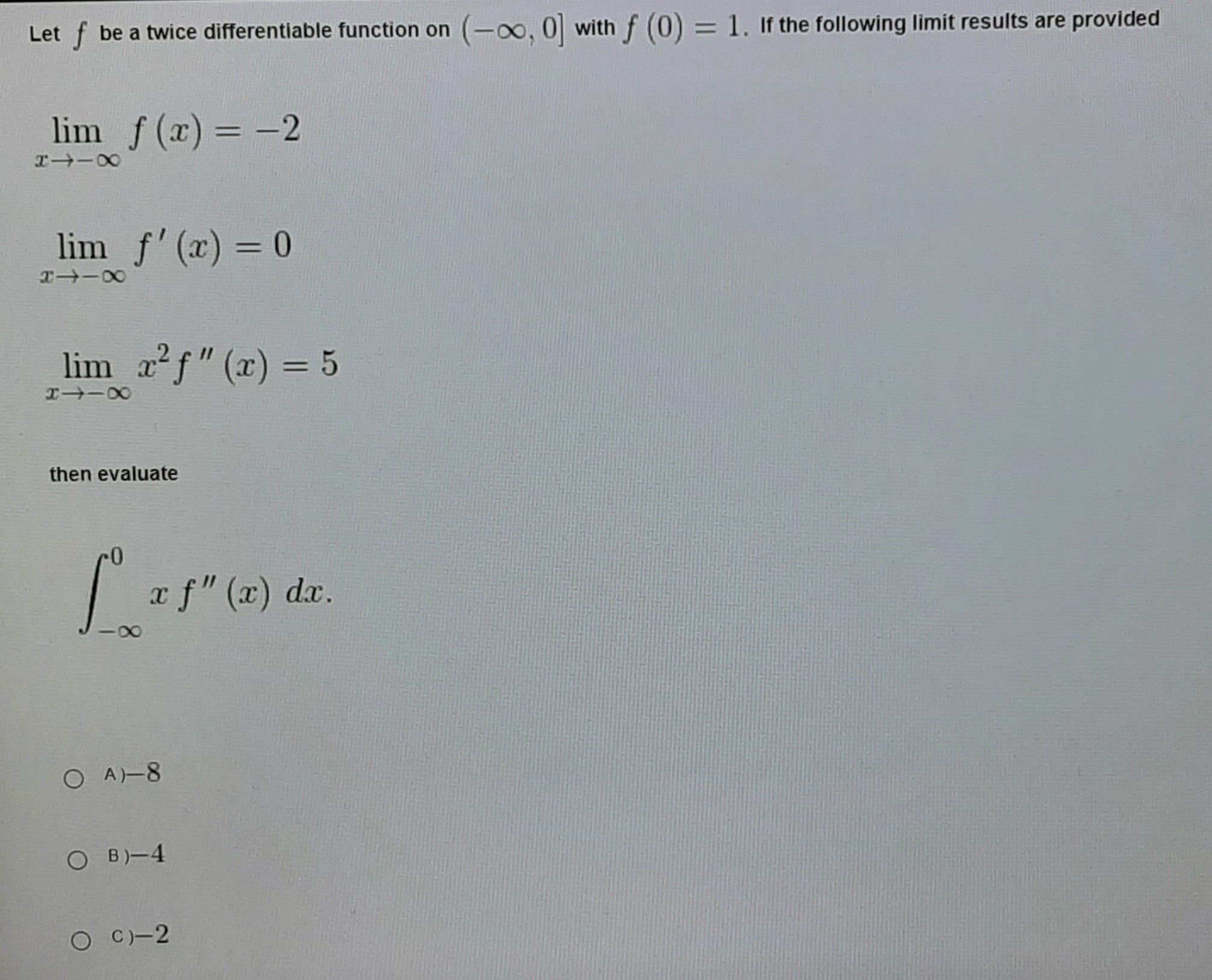 Solved Let F Be A Twice Differentiable Function On −∞ 0]