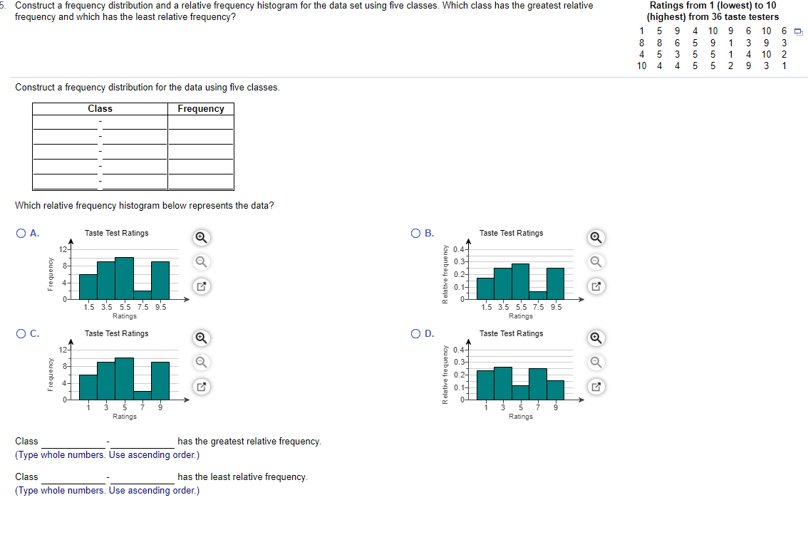 Solved 5. Construct a frequency distribution and a relative | Chegg.com