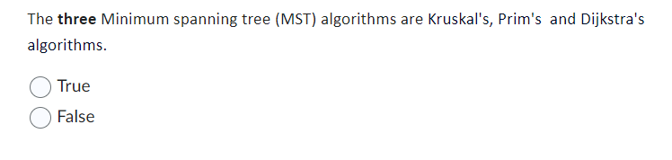 Solved The Three Minimum Spanning Tree Mst Algorithms Are