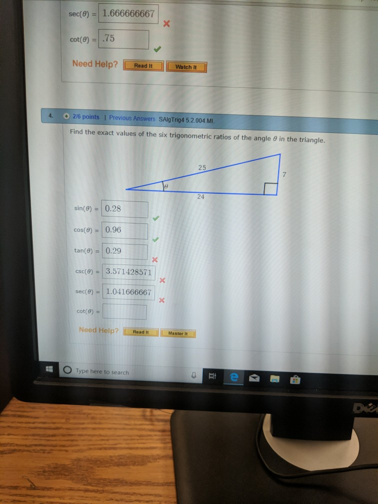 Solved sec(9) =1 1.666666667 cot(9) =1 .75 Need | Chegg.com