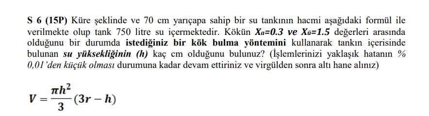 Solved The volume of a spherical water tank with a radius of | Chegg.com