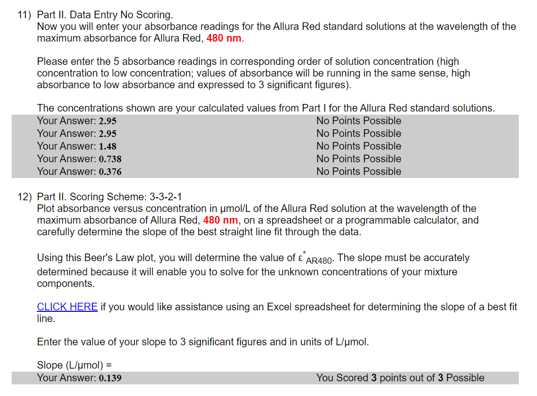 Part II. Scoring Scheme: 3-3-2-1 Please enter the | Chegg.com