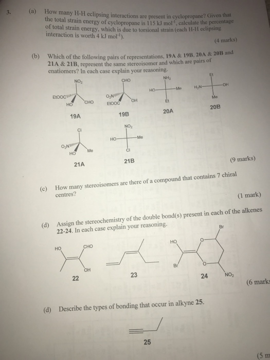 Solved 3. (a) How many H-H eclipsing interactions are | Chegg.com