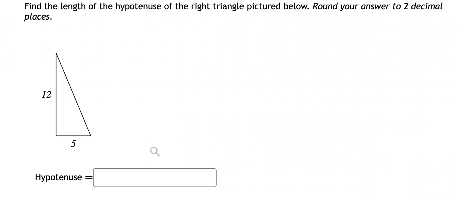 Solved Find the length of the hypotenuse of the right | Chegg.com