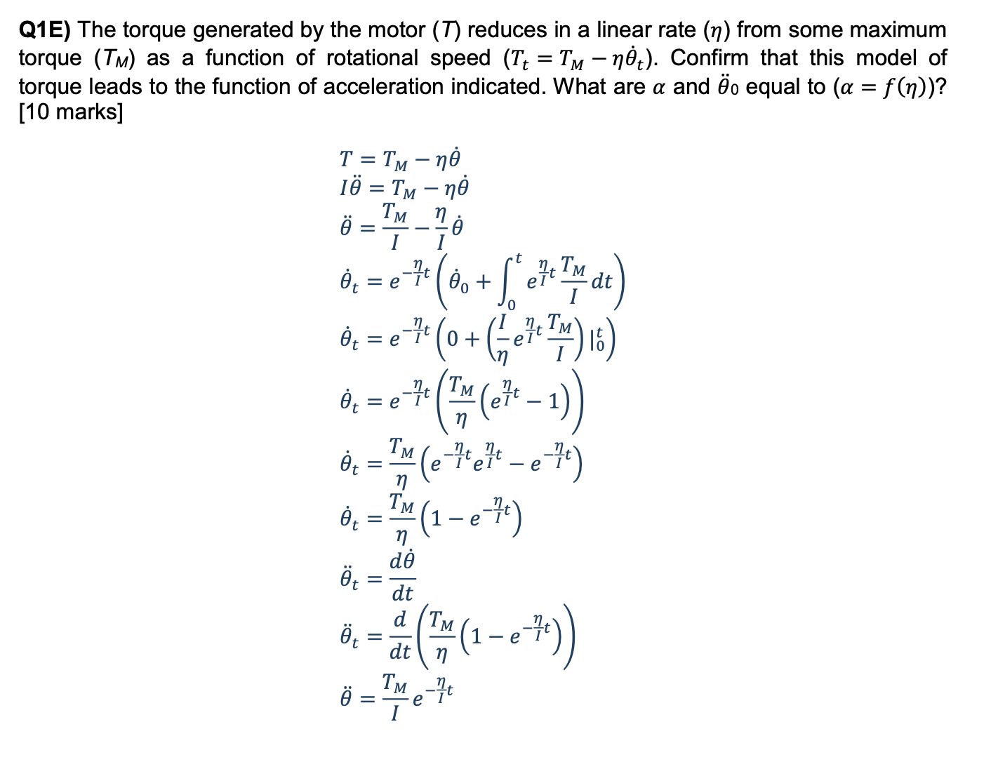 Solved how did we get to the answer theta double dot in the | Chegg.com