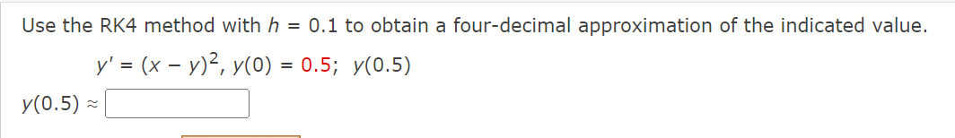 Solved Use the RK4 method with h=0.1 to obtain a | Chegg.com