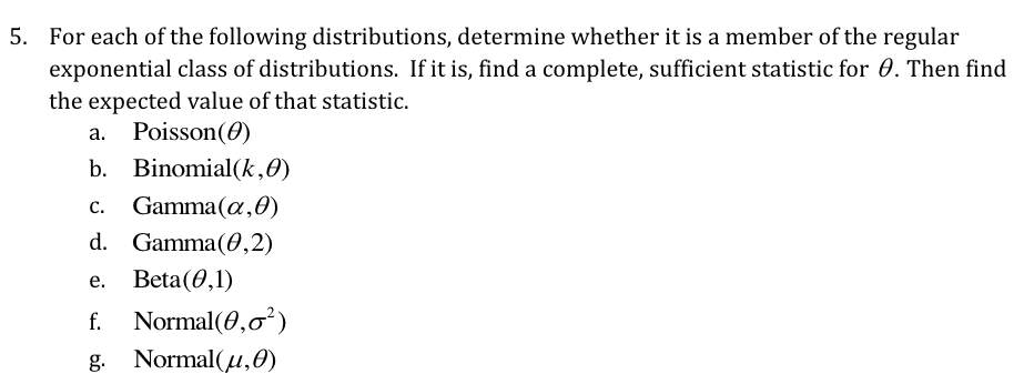 5. For each of the following distributions, determine | Chegg.com