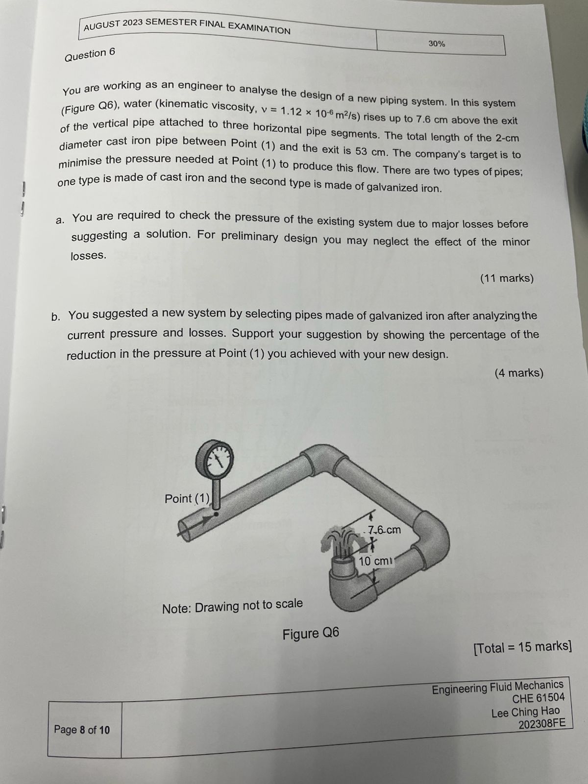 Solved Question 6You are working as an engineer to analyse | Chegg.com